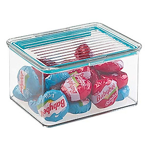 iDesign Plastic BPA-Free Pantry Food Storage Organizer Bin with Air-Tight Hinged Lid, 1.5 Quart Container for Kitchen, Fridge, Freezer, Cabinet, 5.5" x 6.6" x 3.7" - Clear