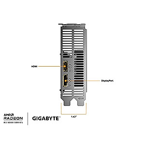 Gigabyte Radeon RX 6400 D6 Low Profile 4G Graphics Card, Low Profile Design, 4GB 64-bit GDDR6, GV-R64D6-4GL Video Card