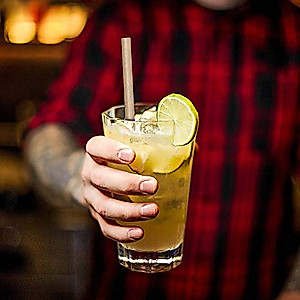 Naturalik 100-Pack Extra Durable Biodegradable Paper Straws - Dye-Free- Eco-Friendly Sturdy Paper Straws Bulk- Drinking Straws for Smoothies, Restaurants and Party Decorations, 7.7" (Brown 100ct)