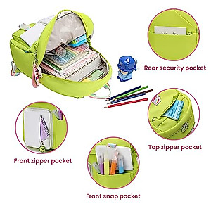 AUOBAG Backpacks for Girls Backpack for School Suitable Ages 6-8 Kids - Pass CPSC Certified - Gift Cute Pendant (Green)