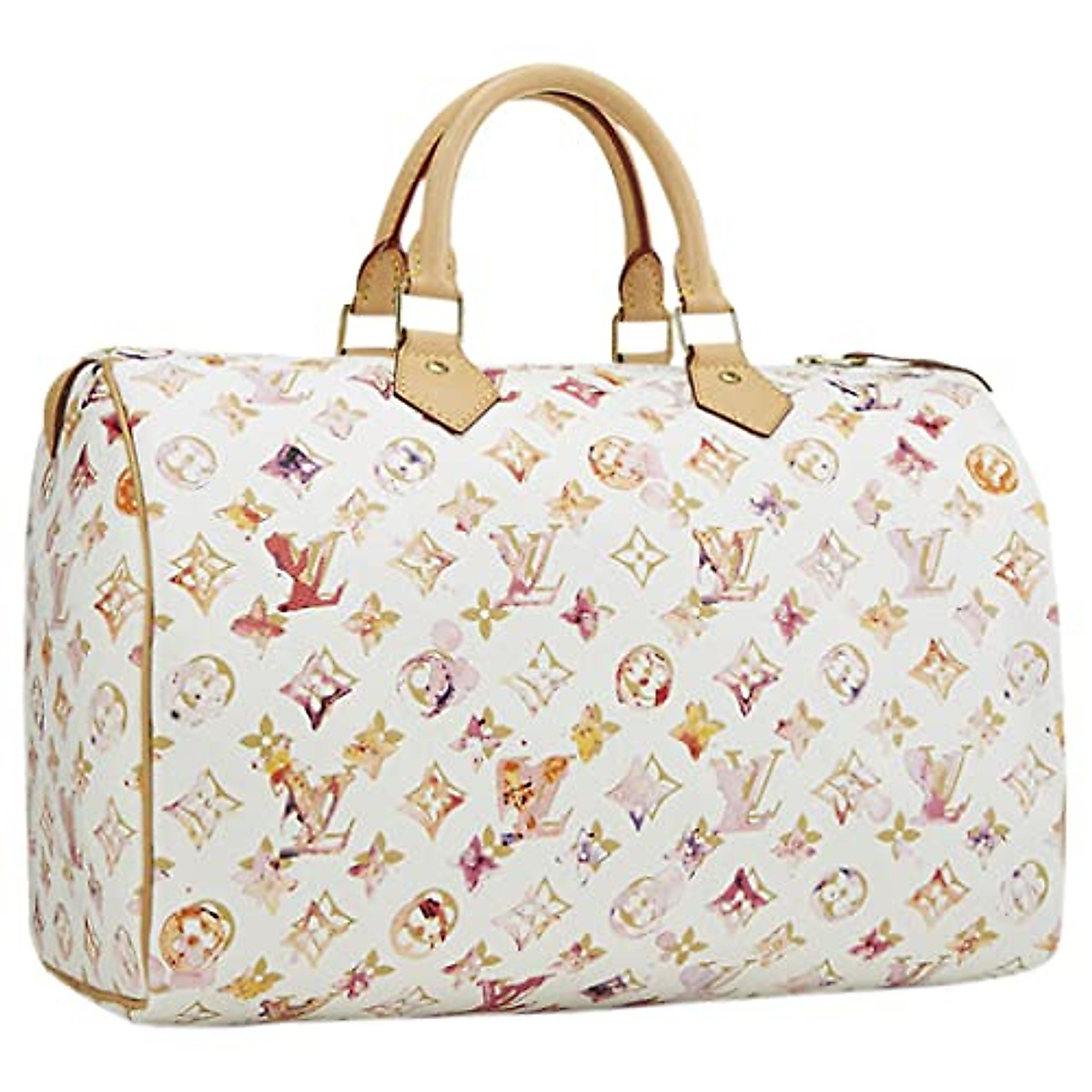 Louis Vuitton, Pre-Loved Richard Prince x Louis Vuitton, Pre-Loved Limited Edition Monogram Watercolor Speedy 35, White