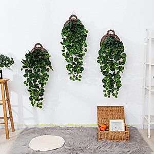 TINGHONG Artificial Hanging Plant 3.2 Ft Fake Vine Begonia Leaf Plant for Wall Home Room Garden Wedding Decoration