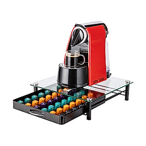 Flagship Pod Holder Drawer for Nespresso Capsule Holder Original Pod Holder Drawer Glass (42 Originalline Pods)