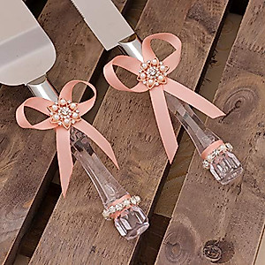 yanstar Wedding Cake Knife and Server Set for Wedding, Birthday, Engagement, Anniversary, Valentines Day, Anniversary Decorations
