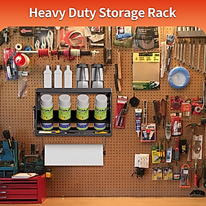 MAYZOLOP Spray Can Holder, Lube Can Wall Mount Storage Rack Heavy Duty Paint Bottle Organizer for Garage & Home | 4 Can Holes