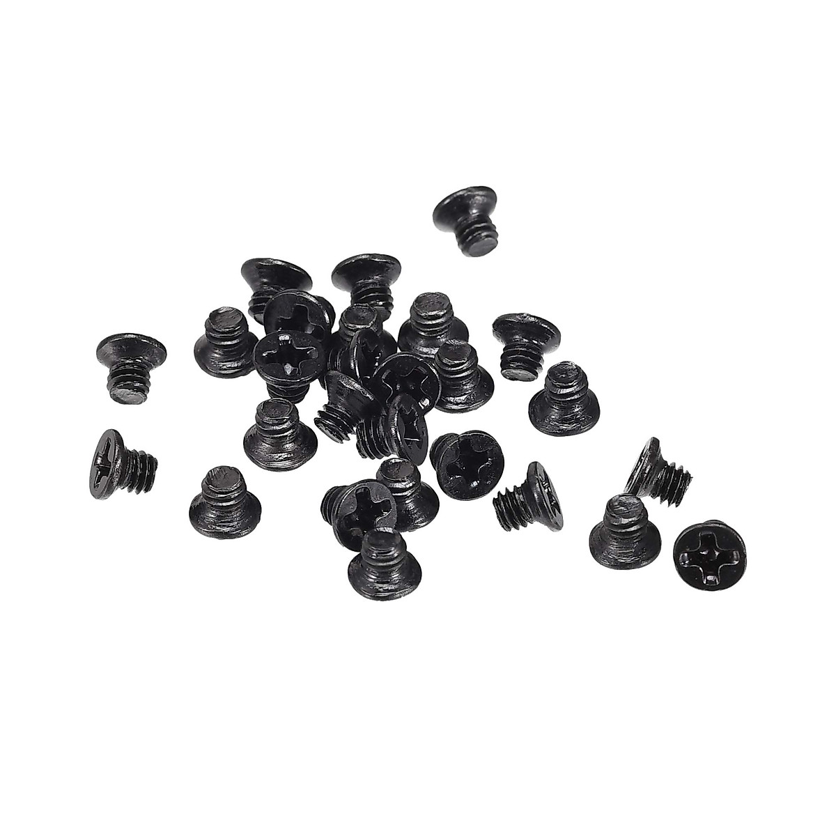 uxcell M2.5 x 3mm Phillips Screw Fastener Black for Laptop PC TV Fan Switch 150pcs