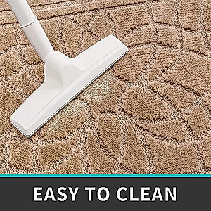 DEXI Front Door Mat for Home Entrance, 20"x32" Non-Slip Absorbent Floor Mats Low-Profile Washable Doormat for Entryway, Garage, Patio, Beige