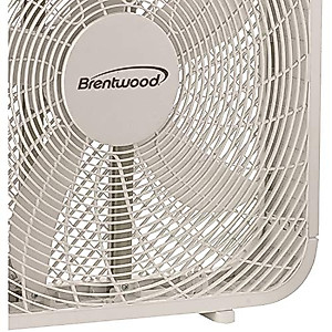 Brentwood Kool Zone Box Fan, 3-Speed 20-inch, White