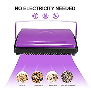 Yocada Carpet Sweeper Cleaner for Home Office Low Carpets Rugs Undercoat Carpets Pet Hair Dust Scraps Paper Small Rubbish Cleaning with a Brush Purple