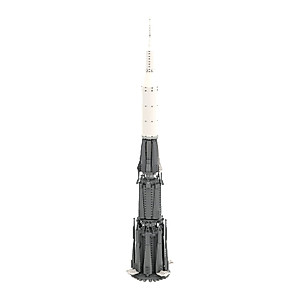 Soviet N1 Moon Rocket Building Kit; SLS Super Heavy-Lift Launch Vehicle N1 Building Set, Saturn V Rocket Ship Toy, N1 Carrier Rocket Model Building Blocks, Outer Space Rocket for Kids Adult (904 PCS)
