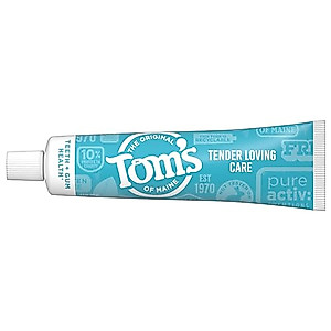 Tom's of Maine PureActiv Teeth + Gum Health* Anticavity Toothpaste Gel, Cool Mint, 4.0 oz.