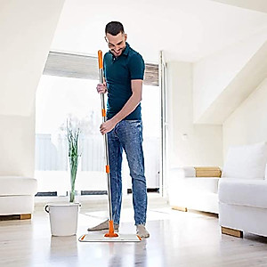 Worthland Mops for Floor Cleaning with 4 Reusable Microfiber Pads, 18" Wet and Dust Mop for Hardwood & Tile Household Cleaning Tools