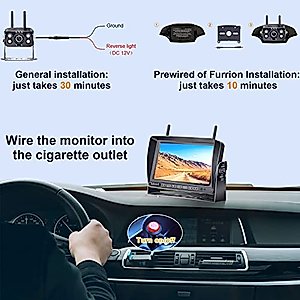 DoHonest RV Backup Camera Wireless HD 1080P with 7‘’ Touch Key DVR Monitor, 2022 Newest Version Rear View Camera Stable Signals Adapter for Furrion Pre-Wired for RVs,Truck,Trailer,IR Night Vision S21