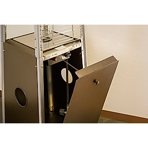 Hiland HLDSO1-WGTHG Pyramid Glass Tube Propane Patio Heater w/Wheels, 40,000 BTU, Hammered Bronze