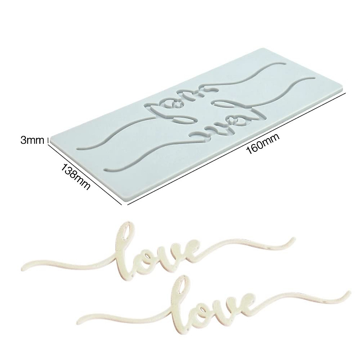 Love Silicone Lace Mold, Cake Mat, Fondant Impression Mats, Heart Pattern Lace Mat for Cake Decorating Valentine's Day (A_6.40x5.52x0.12inch)