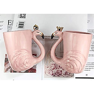 16 oz Cute Pink Coffee Mug Ceramic Cup Flamingo Gift Mug for Women Grandma Mom Mug Christmas Funny Coffee Cup Animal Mug Pink Christmas Mug Decor Wedding Mugs