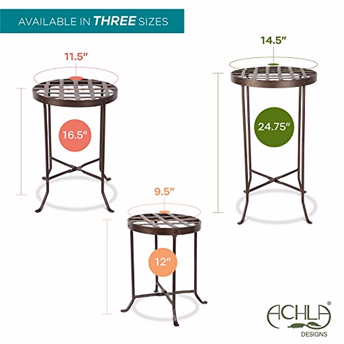 Achla Designs Flowers Plant Stand, 16 1/2-in H