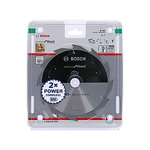 Bosch Professional Circular Saw Blade Standard (for Wood, 165 x 20 x 1.5 mm, 12 Teeth; Accessories: Cordless Circular Saw)
