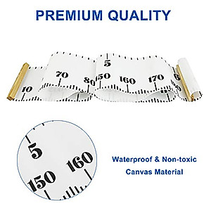 PandaEar Baby Height Growth Chart Ruler| Kids Boys Girls | Removable Wall Decor Measurement 79" x 7.9" (White)