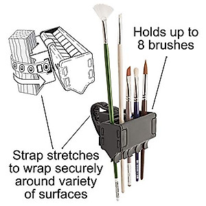 Easy To Use Products Brush Grip Paintbrush Holder and Drying Rack/Caddy, Painting Supplies (Black)