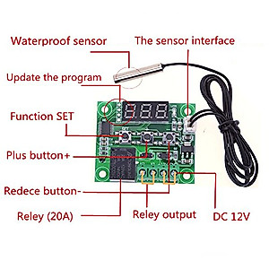 E-outstanding Temperature Controller DC 12V Digital Cooling/Heating Temp Thermostat -50-100 Degree Controlled Switch Module W1209 + Acrylic Box