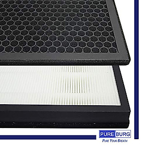 PUREBURG Replacement True HEPA Filter Kit Compatible with Alexapure Breeze Air Purifier Model 3049 AP-B102,H13 Activated carbon Filter Air Clean PM2.5 Odor smoke VOCs