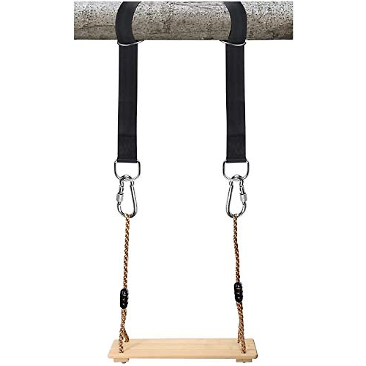 The Tree Swing Hanging Kit Holds 2100lbs, Easy & Fast Swing Hanger Installation to Tree- 4 Strap & Snap Carabiner Hook, Perfect for Swings, Hammocks & Anything Else - 100% Weather/Waterproof (4pcs)