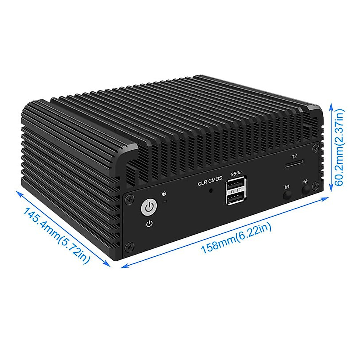 4 Ports Micro Firewall Appliance Intel N200 Quad Core, Intel I226-V 2.5GbE NIC Fanless Mini PC, Network Gateway Soft Router Mini Computer, Support AES-NI, DDR5 RAM, Barebone, NO RAM NO SSD