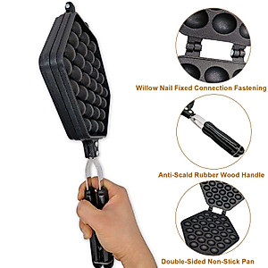 AeKeatDa Egg Waffle Maker Cake Maker with Silicone Brush for Home, kitchen, DIY,Bakeware and etc,DIY Bubble Waffle Maker,Non-Stick