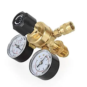 Argon CO2 Flow Meter Regulator Gauge, Gas CGA580 Welding Welder, Tig MIG Welding Accessory Regulator Gauge, Pressure Control Fitting ARG/CO2 Gauge Miller Mig Tig, Brass Regulator Body (without Hose)