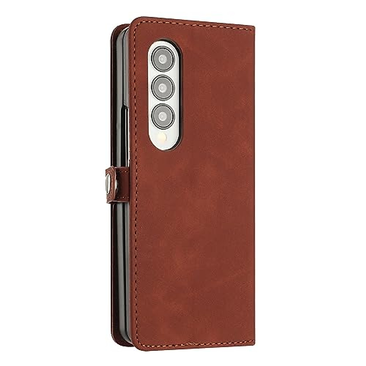 phone flip case Wallet Case for Samsung Galaxy Z Fold 4, Compatible with Samsung Galaxy Z Fold 4 Case [TPU Shockproof Interior Case] PU Leather Case with Magnetic Flip Cover phone cover ( Color : Brow