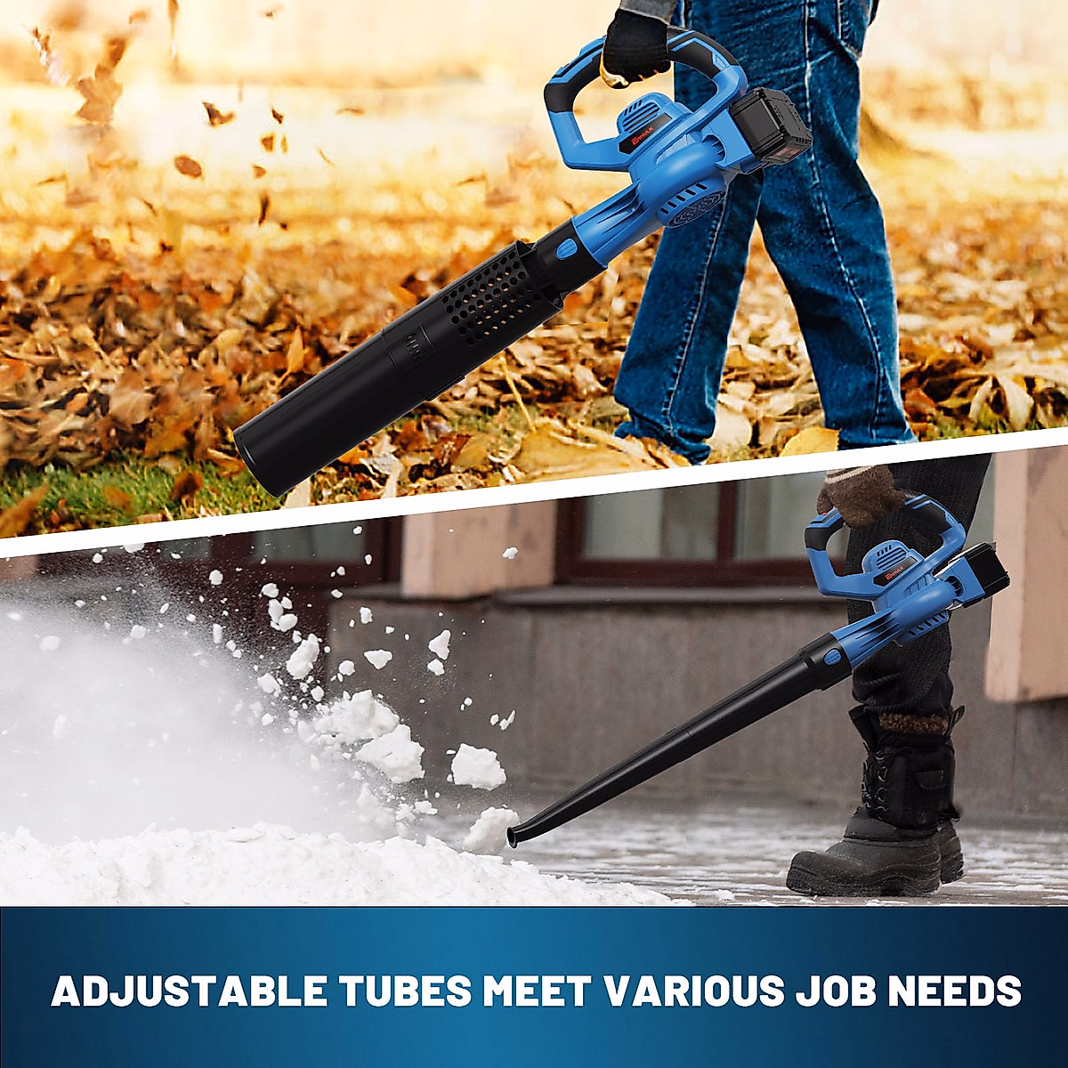 Enhulk 460 CFM 190 MPH 20V Cordless Leaf Blower with Battery & Charger, Variable Speeds - For Yard, Snow, Dust Cleaning