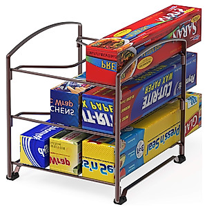 SimpleHouseware Kitchen Wrap Organizer Rack, Bronze