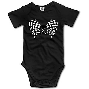 MOCSONE Checkered Flags Race Car Flag Newborn Girl Boy Romper Jumpsuit Bodysuit Baby Outfits Infant Clothes