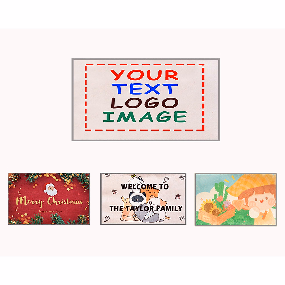 Custom Personalized Door Mat, Customized Photo Text Non-Slip Washable Mat for Bedroom Room Garden Office, Home Decorative (23"x46")