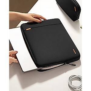 tomtoc 360 Protective Laptop Sleeve Set for 14-inch MacBook Pro M2/M1 Pro/Max A2779 A2442 2023-2021, 12.9 iPad Pro 3rd-6th Gen with Keyboard, Water-Resistant Laptop Case with Organized Accessory Pouch