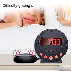 AYNEFY Super Shaker Clock, Alarm Clock 110 Decibels Red Flashing Light Super Shaker Extra Loud Alarm Clock for Student Elder