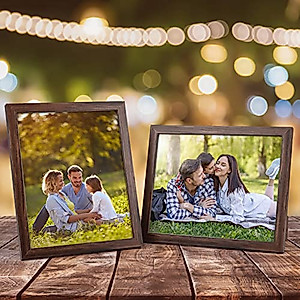 Giftgarden 8x10 Picture Frame Brown Set of 12, Multi Rustic Walnut Wood-Color 8 by 10 Photo Frames Bulk for Wall or Tabletop Display