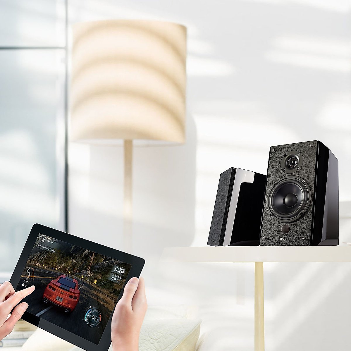 Edifier R2000DB Active Bluetooth Bookshelf Speakers - Optical Input - 2.0 Wireless Near-Field Studio Monitor Speaker - 120 Watts RMS with 5″ Large Woofer – Black