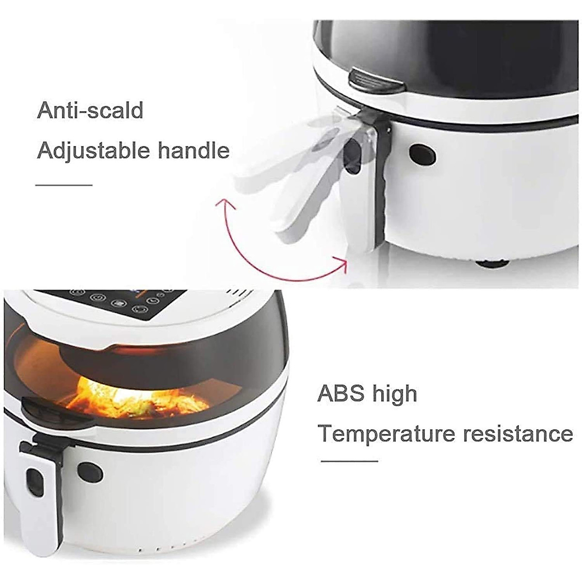 Air Fryer Oven Stove French Fries Machine 8 Liters Oil-Free Air Healthy Fryer Household Automatic Stir Fry Multi-Function Fries Machine Oven Electric Fryer, Adjustable Temperature Contr