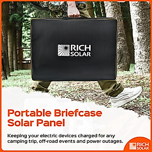 RICH SOLAR 200W Monocrystalline Portable Solar Panel Foldable Suitcase Solar Panel Built-in Kickstand