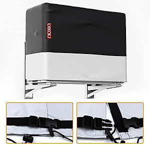 LXKCKJ Air Conditioner Cover for Outside Units - 420D Waterproof Air Conditioner Protection Covers for Window Unit - Winter AC Covers Fits AC Condensing HVAC Unit (Black & Silver 40''L X16''W X30''H)