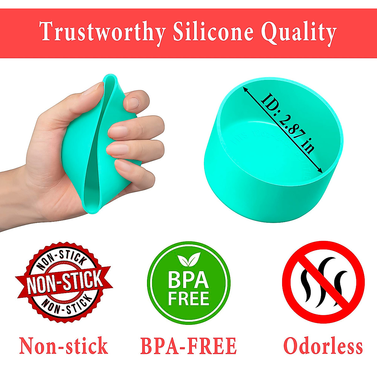 KTKUDY 2Pcs Silicone Boot for Stanley Quencher Tumbler H2.0 30 oz 40 oz & IceFlow 20 oz 30 oz & intended for Hydro Flask Water Bottle 12-24 oz - Protective Cup Bottom Accessories Fits Stanley Cup