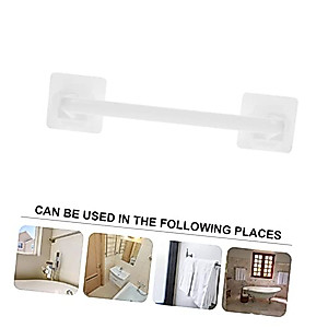 CIYODO Kitchen Towel Stick Self Plastic Drilling for Clothes Shoe Bathroom Cloth Paper Nickel Bars Wall Holder Storage Organizers Hanging Slippers Single No Shelf Hotel Adhesive Style