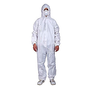 Cleaing Pack of 3 Disposable Hazmat Suits X-large, Paint Suit, Coveralls with Hood and Elastic Wrists