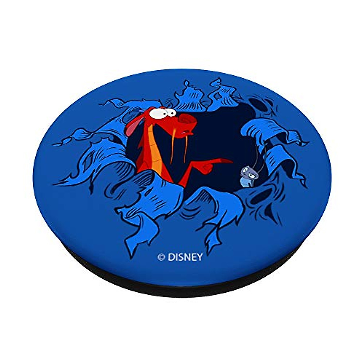 Disney Mulan Mushu & Cri-Kee Popping Out Of Hole PopSockets PopGrip: Swappable Grip for Phones & Tablets