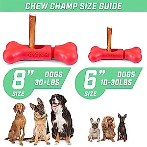 GoSports Chew Champ Bully Stick Holder for Dogs - Securely Holds Bully Sticks to Help Prevent Choking, Red - 8 Inch Size