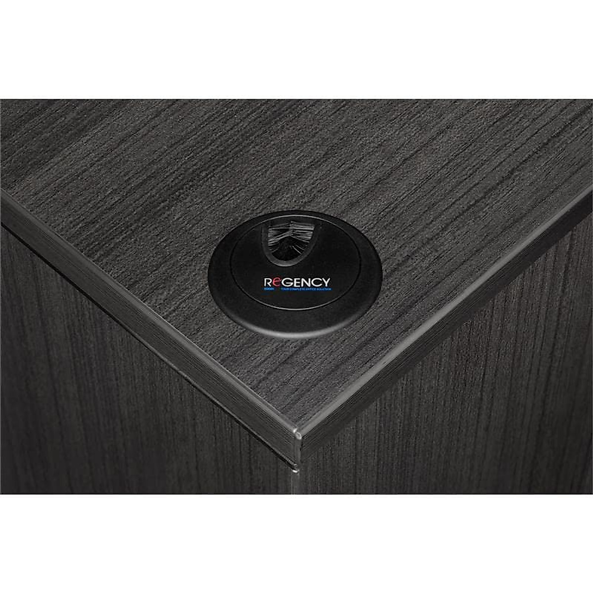 Regency Legacy Double Pedestal Desk with Five Drawers, 66", Ash Grey