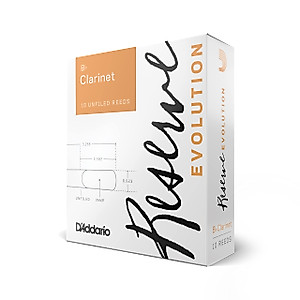 D'Addario Woodwinds Reserve Evolution Bb Clarinet Reeds, Strength 3.5, 10-Pack (DCE1035)