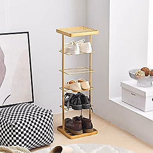 Shoe Rack Shoe Shelf Stackable Shoe Rack Shoe Rack, Household Multilayer Metal Shoe Shelf Vertical Shoe Storage Organiser - Entryway Hallway Bedroom Shoe Organiser Rack Shoe Bench Stackable Shoes Rac